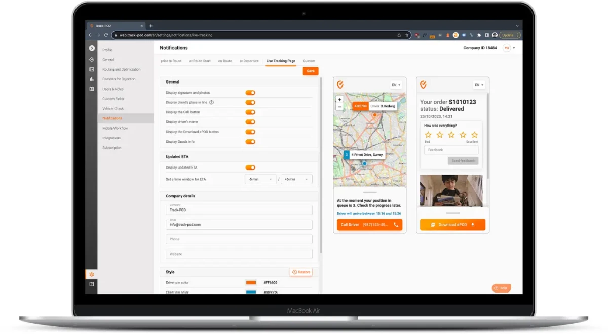 NEW: Custom Branding for Your Live Tracking Pages | Track-POD